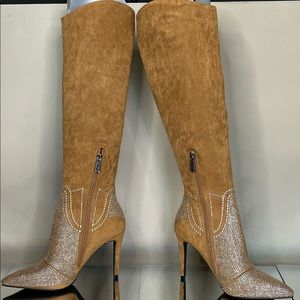 Cape Robbin | Shoes | Rhinestone Studded Embellished Knee Boot | Poshmark